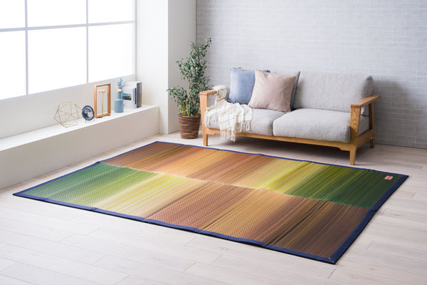 Japanese Igusa Tatami Rug "F-Joy" Ikehiko × Kaihara Denim Non-Slip PU ...